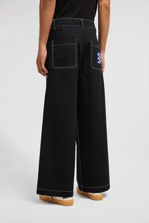 Moncler X Palm Angels Wide-leg Trousers With Logo Patch