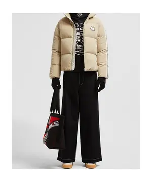 Moncler X Palm Angels Wide-leg Trousers With Logo Patch
