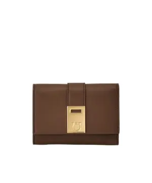 FERRAGAMO Hug Two-color Wallet - Clay/lapis Lazuli