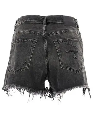 R13 Distressed High-waist Denim Hot Pants