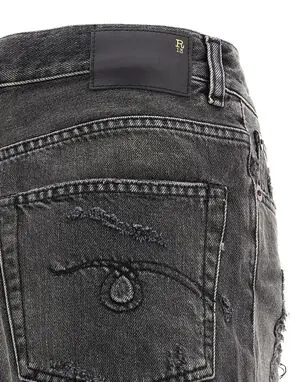 R13 Distressed High-waist Denim Hot Pants