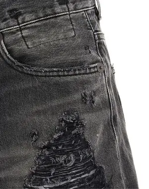 R13 Distressed High-waist Denim Hot Pants