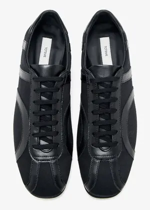 TOTEME Lace-up Round Toe Sneakers - Black