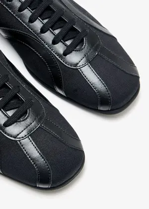 TOTEME Lace-up Round Toe Sneakers - Black