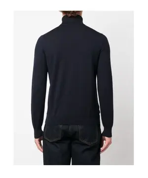 Tagliatore Merino Wool Roll Neck Jumper - Black