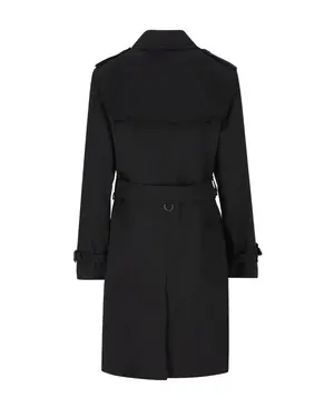 Burberry Double Breasted Belted Trench Coat - Black