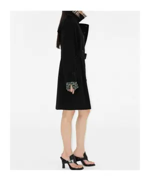 Burberry Double Breasted Belted Trench Coat - Black