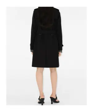 Burberry Double Breasted Belted Trench Coat - Black