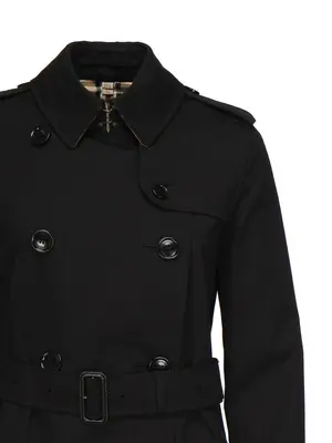 Burberry Double Breasted Belted Trench Coat - Black