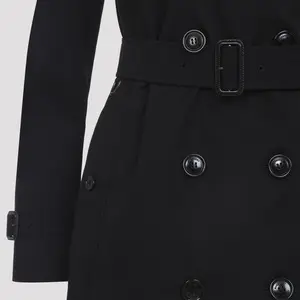 Burberry Double Breasted Belted Trench Coat - Black