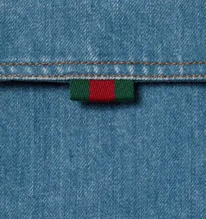 Gucci Collared Long-sleeve Denim Shirt