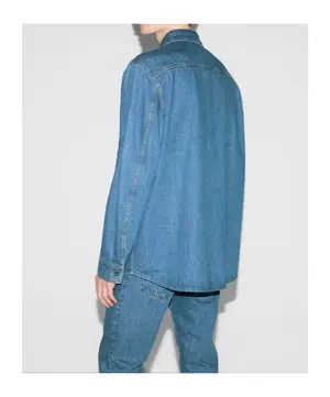 Gucci Collared Long-sleeve Denim Shirt