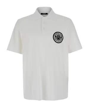 Balmain Coin-printed Polo Shirt - White