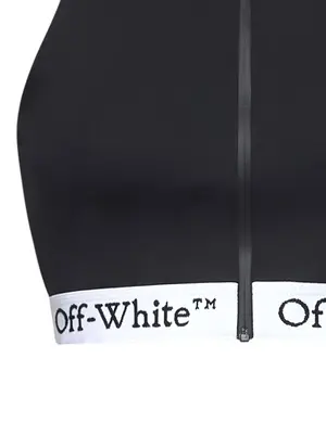 Off-White Zip-up Crewneck Sleeveless Top