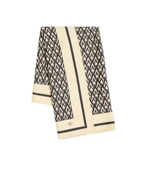 Valentino Garavani All-over Printed Scarf - Beige/black