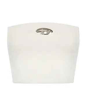 DIESEL® Diesel Logo Plaque Tube Top White