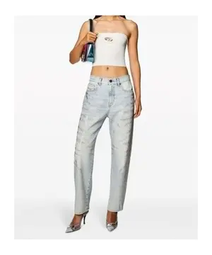 DIESEL® Logo Plaque Tube Top - White