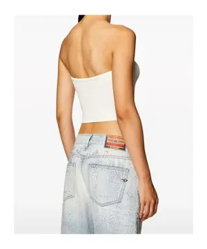 DIESEL® Logo Plaque Tube Top - White