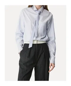 FORTE_FORTE Grosgrain-tie Poplin Shirt