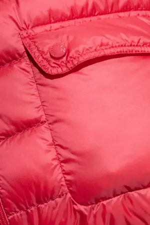 Moncler Lans Down Jacket With Horizontal Stitching And Flip Pockets - Pink