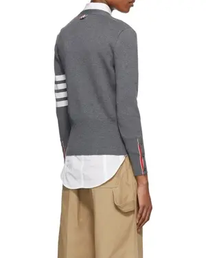 Thom Browne 4-bar V-neck Cardigan