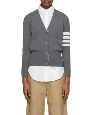 Thom Browne 4-bar V-neck Cardigan