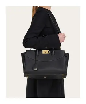 FERRAGAMO Soft Studio Tote Bag - Black