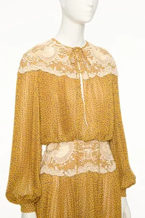 Valentino Garavani Long Sleeve Lace-up Dress