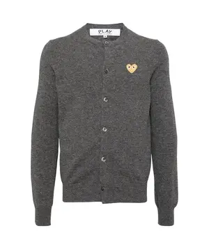 Play Comme Des Garcon Logo Patch Knitted Cardigan