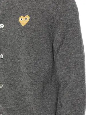 Play Comme Des Garcon Logo Patch Knitted Cardigan