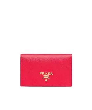 Prada Saffiano Leather Card Holder - Red