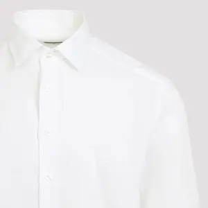 Etro Logo Embroidered Long Sleeved Shirt - White