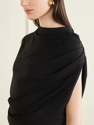 Cult Gaia Celene Pleated Crepe Top - Black