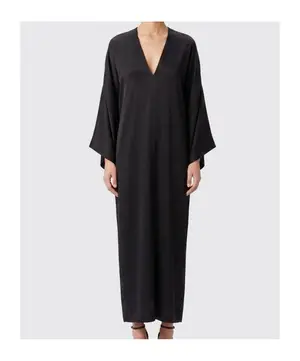 THOM KROM Maxi Dress With V-neck And Three-quarter Sleeves
