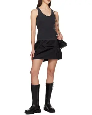 GANNI High Boots In Oleatex With Side Zip Detail - Black