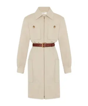 Saint Laurent Saharienne Belted Dress