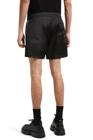 Moncler Logo Patch Boxer Swim Shorts
