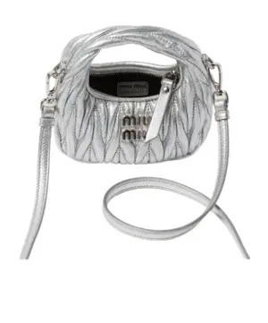 Miu Miu Wander Matelassé Nappa Leather Micro Hobo Bag