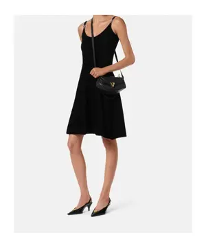 Versace Virtus Small Shoulder Bag - Black