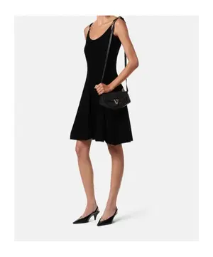 Versace Virtus Small Shoulder Bag - Black