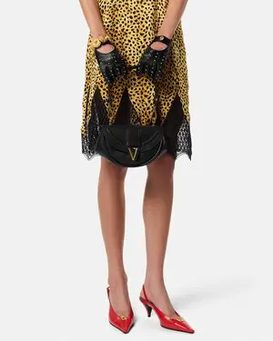 Versace Virtus Small Shoulder Bag - Black