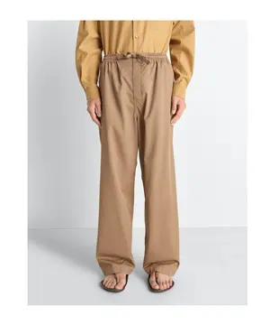 LEMAIRE Relaxed Fit Pyjama Pants With Drawstring - Cappuccino