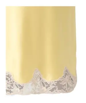 Saint Laurent Lace Trim Satin Midi Skirt - Yellow