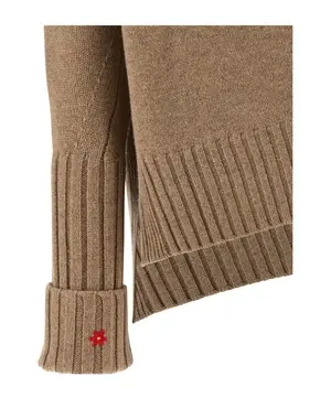 Tory Burch Crewneck Knitted Jumper With Embroidered Side Slits