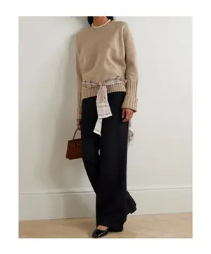 Tory Burch Crewneck Knitted Jumper With Embroidered Side Slits