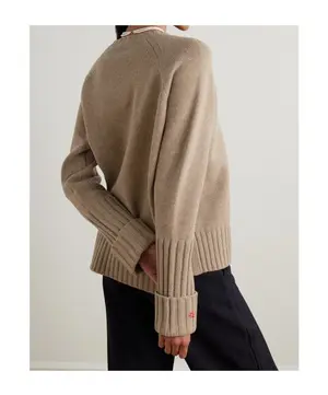 Tory Burch Crewneck Knitted Jumper With Embroidered Side Slits
