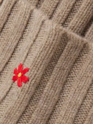 Tory Burch Crewneck Knitted Jumper With Embroidered Side Slits