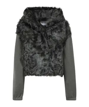 YVES SALOMON Curly Fur Hooded Jacket