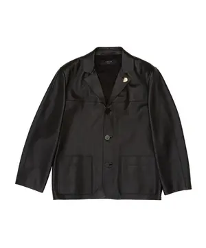 Gucci Leather Jacket With Interlocking G Buttons
