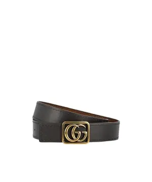 Gucci Gg Plaque Reversible Belt - Black